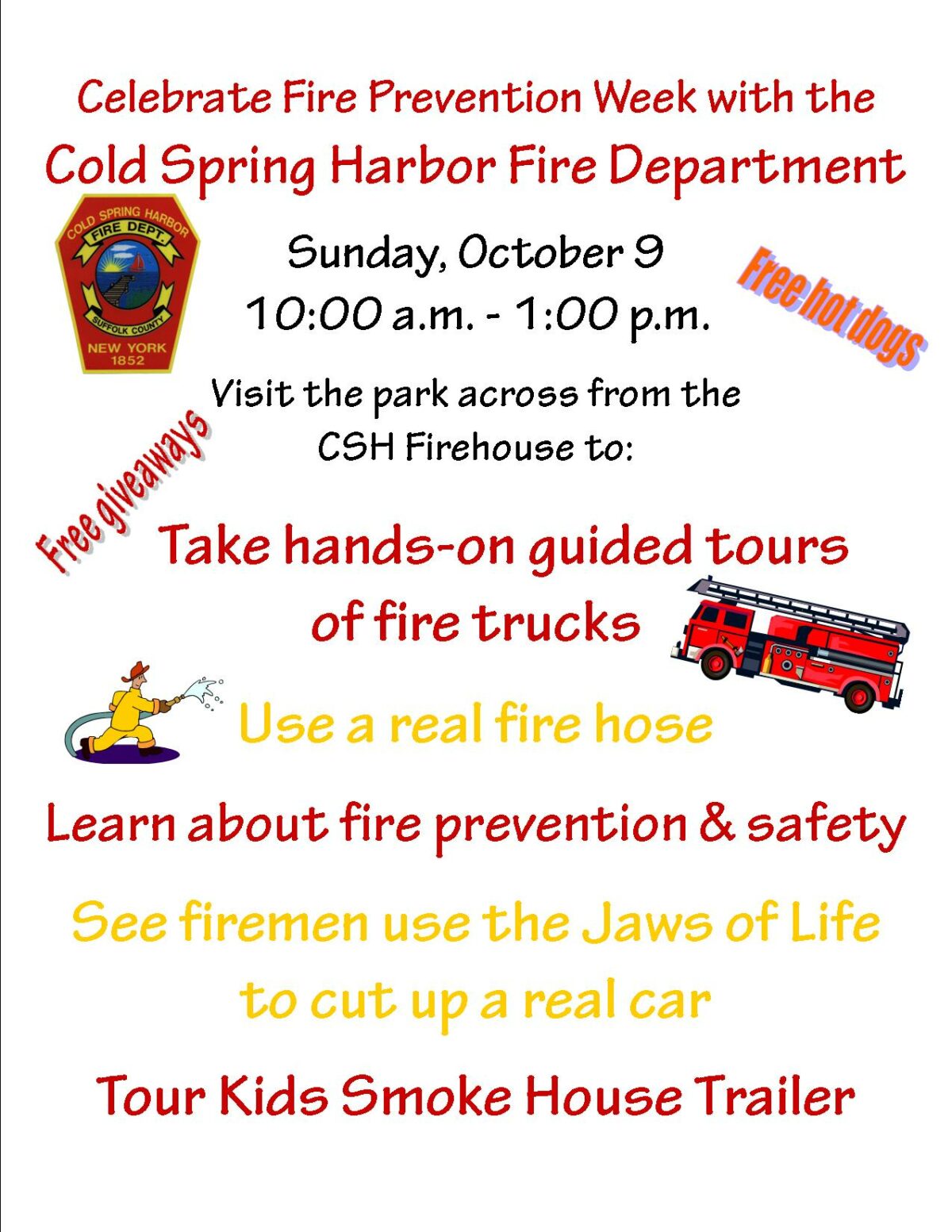 fire department fire prevention week – Cold Spring Harbor Library
